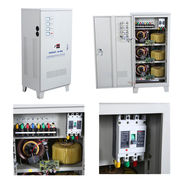 Three Phase Vertical Volt Stabilizer 60KVA 50Hz 60Hz With Meter Dispalys